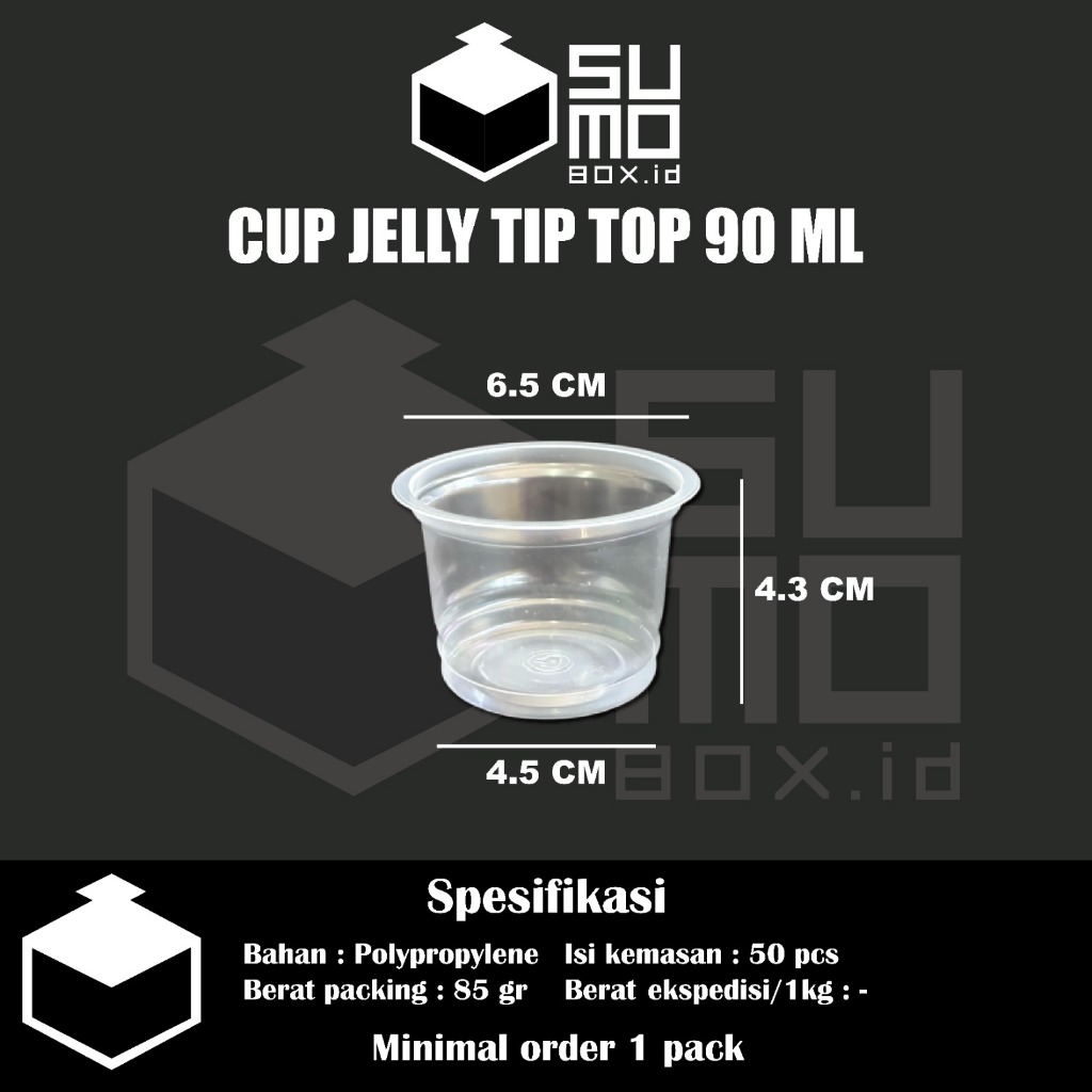 TIPTOP Jelly Pudding Cup 60ml 90ml contains 50pcs / Ice Cream Jelly ...