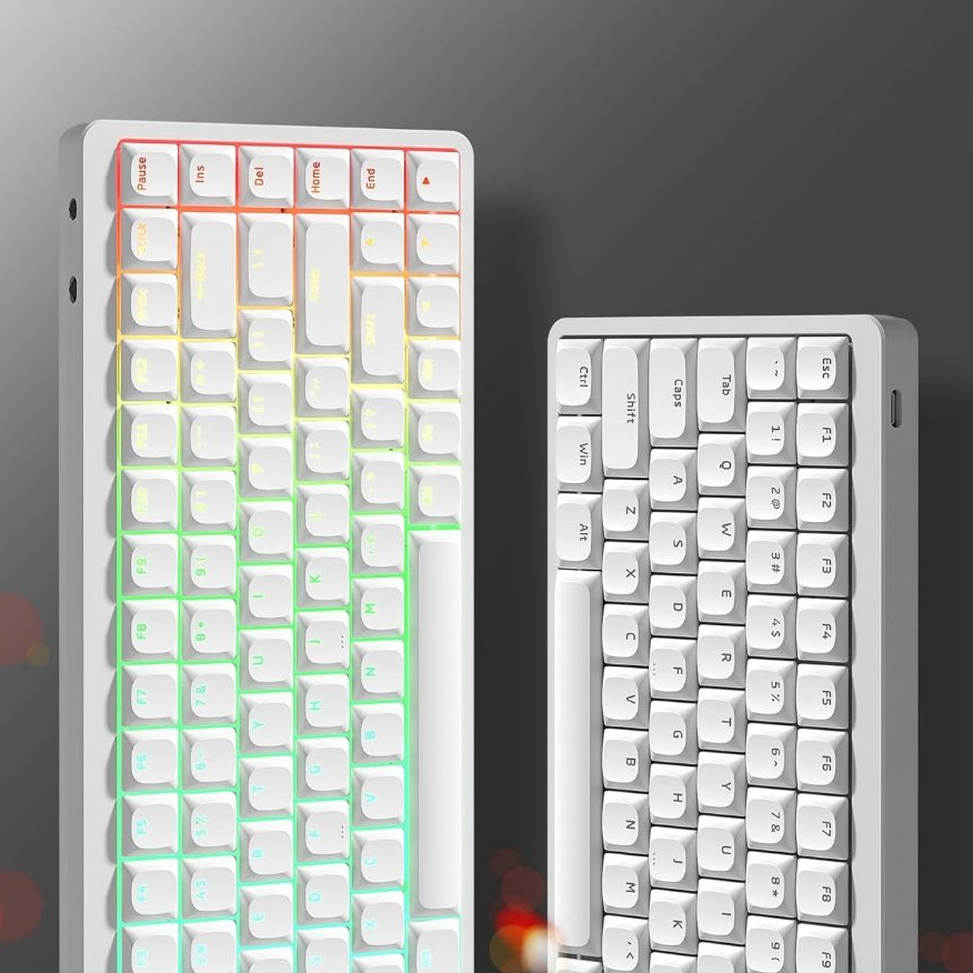 XVX Horizon V2 Low Profile Keycaps White Shine Through for Windows and ...