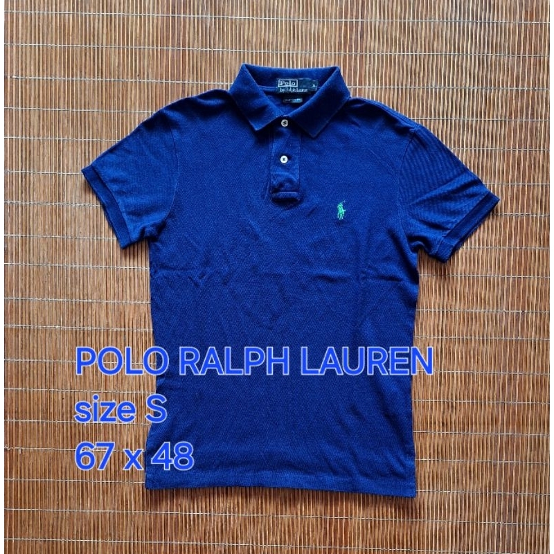RALPH LAUREN Big Small POLO T-Shirt Black Logo Short Sleeve Collar ...