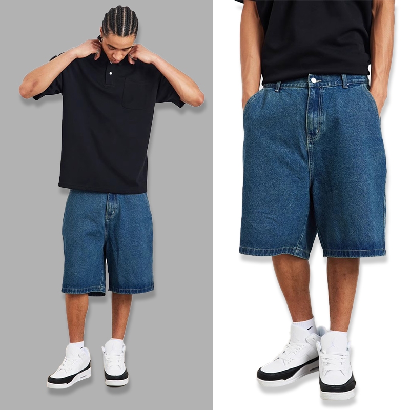 Premium Denim Short Jeans Jorts Merch Nocta Dark Blue Denim Skater ...