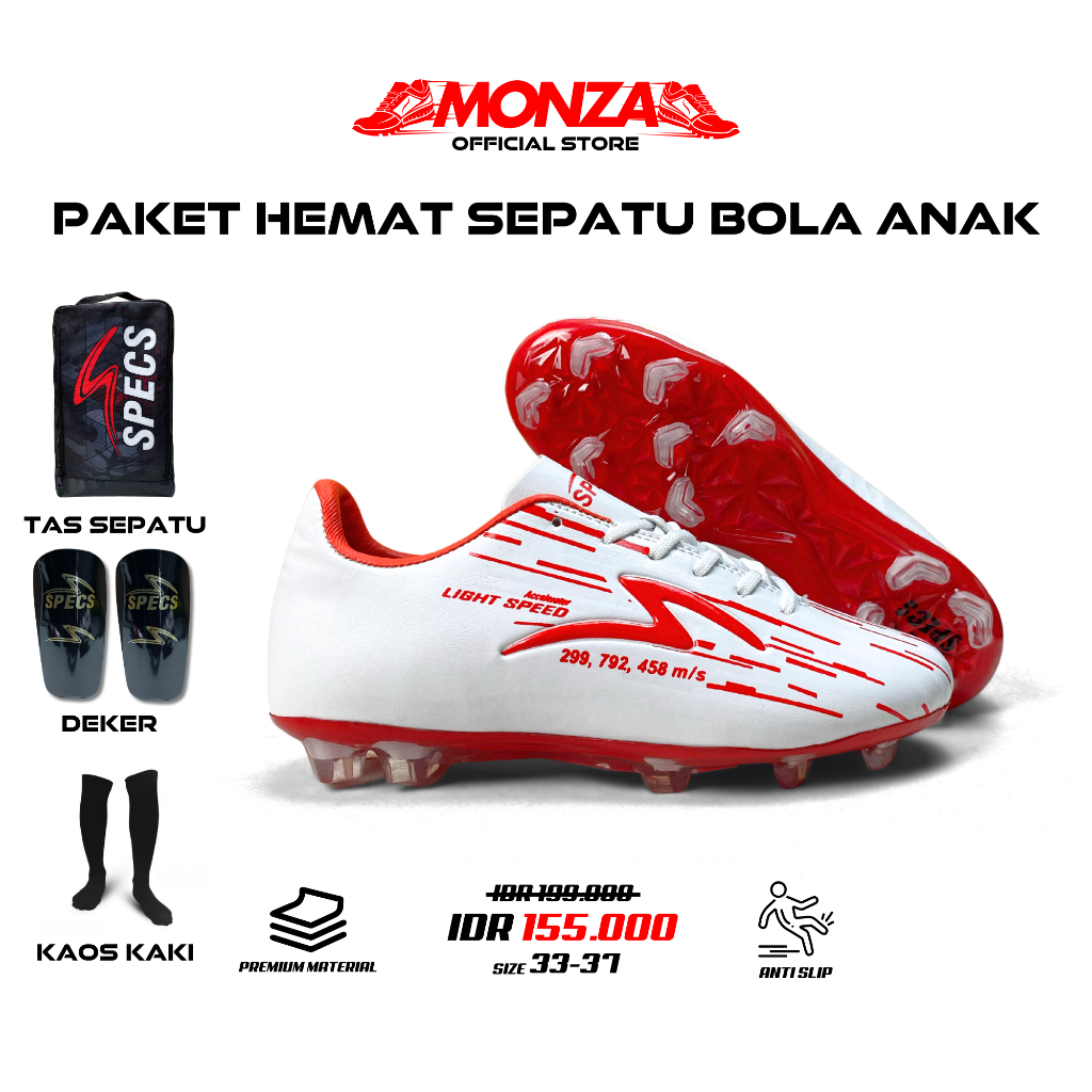 REBORN MERAH Monza Official - Specs Kids' Football Boots Premium ...