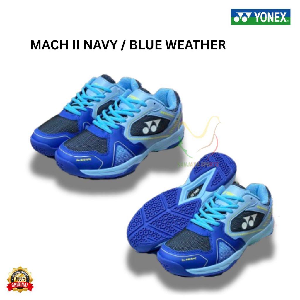 YONEX BADMINTON SHOES YONEX MACH 2 MACH II NAVY BLUE FEATHER ORIGINAL ...
