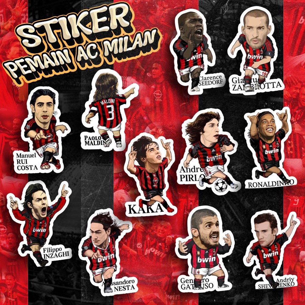AC Milan Football Player Logo Aesthetic Sticker for Motorcycles ...