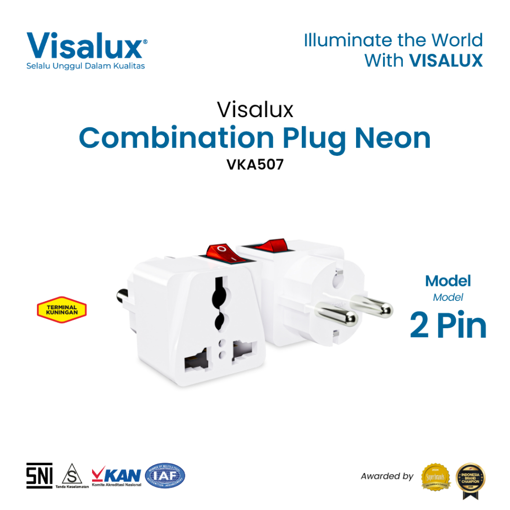 Visalux Neon Combination Plug (2 Pins) / Multipurpose Switch Plug - 2 ...