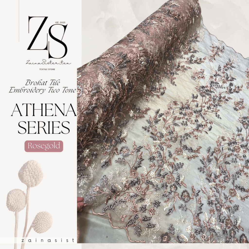 (0-5 Meters) Two Tone Embroidery Tile Brocade Fabric Premium Embroidery ...