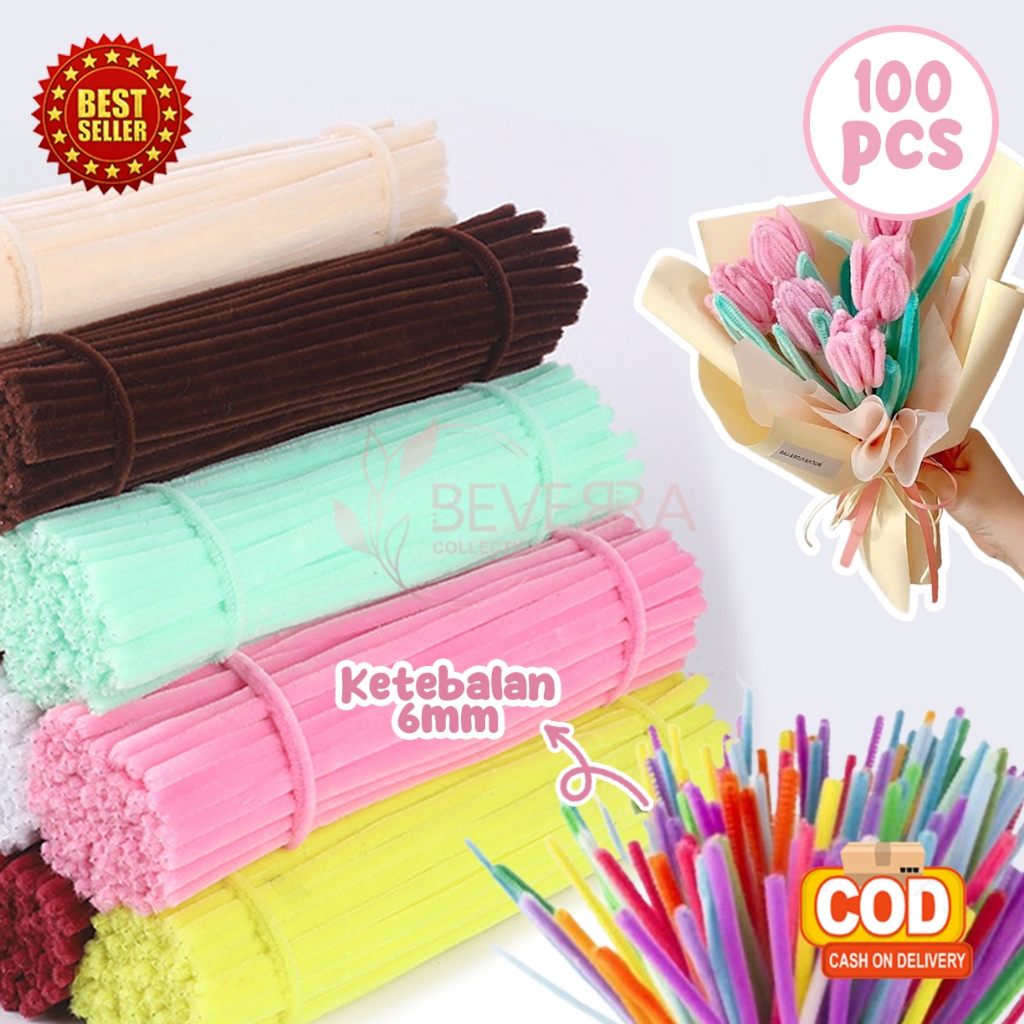 Mercy Pipe Cleaner Wire Plain Color Craft DIY Flower Creation Bouquet ...