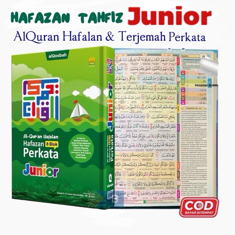 Alquran Hafazan Tahfiz JUNIOR Mushaf Translated Words and Tajwid Size ...