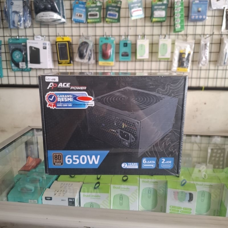 Power Supply PSU Ace Power 650 Watt 80 Pulus + Official Bronze | Shopee ...