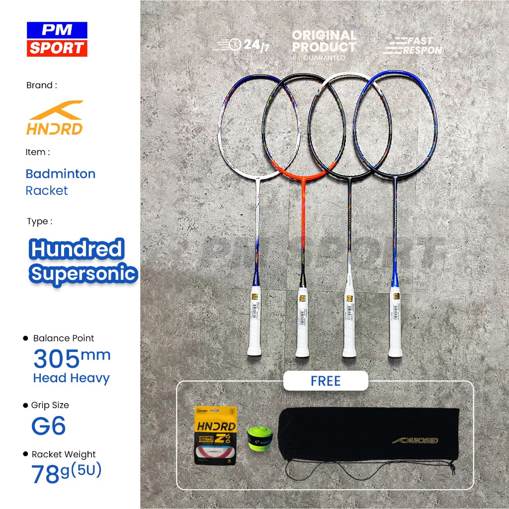 HUNDRED SUPERSONIC NEW 2025 ORIGINAL BADMINTON / BADMINTON RACKET ...