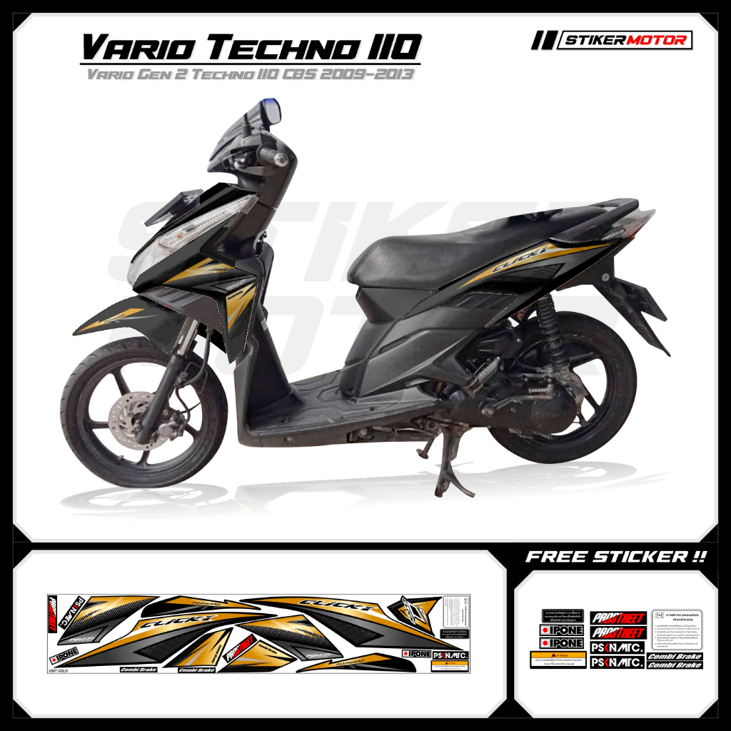 V207 Striping Sticker Sticker Strip Lis Vario Techno 110 CBS Honda Click i Variations with Thai ...