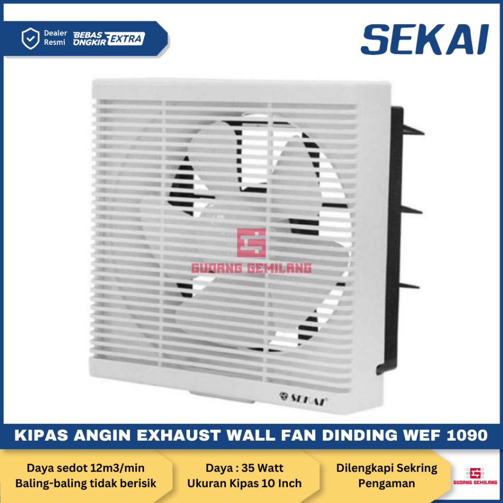 WEF 1090 SEKAI Wall Type Exos Exhaust Partition Electric Fan | Shopee ...
