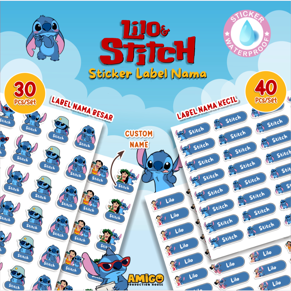 Stitch Sticker Lilo and Stitch Sticker Stitch Name Label Lilo and ...