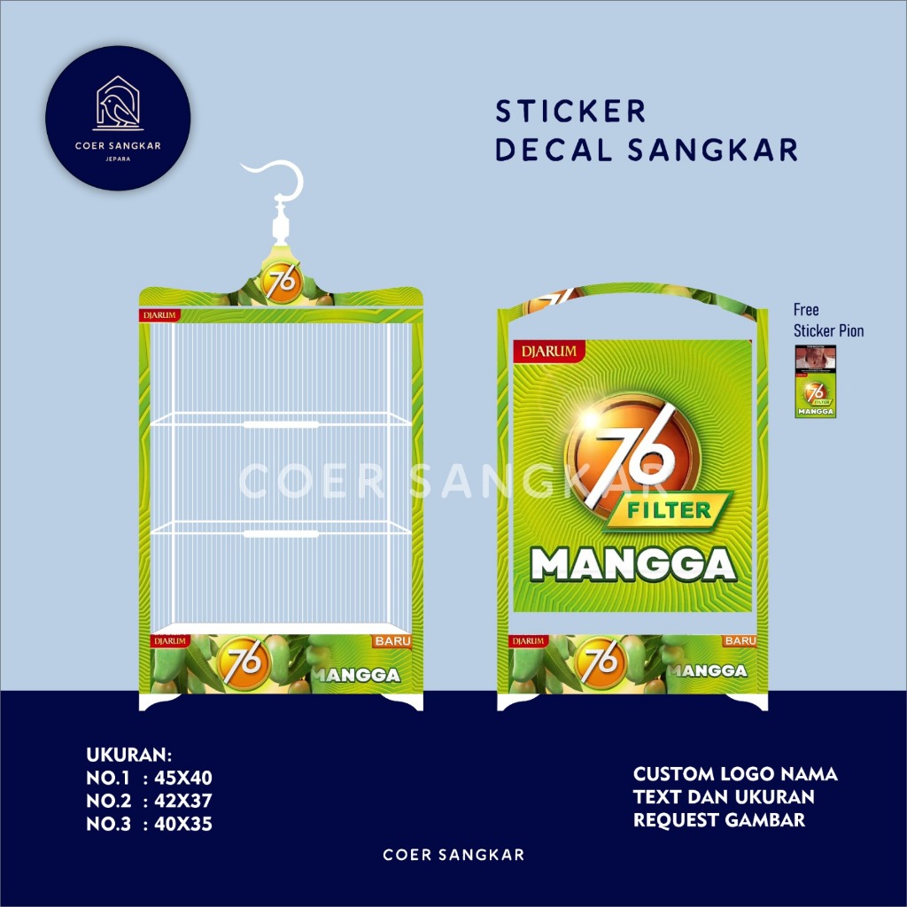 COER STICKER DECAL CAGE WITH MANGGA DJ MOTIF (STICK ONLY) | Shopee Malaysia