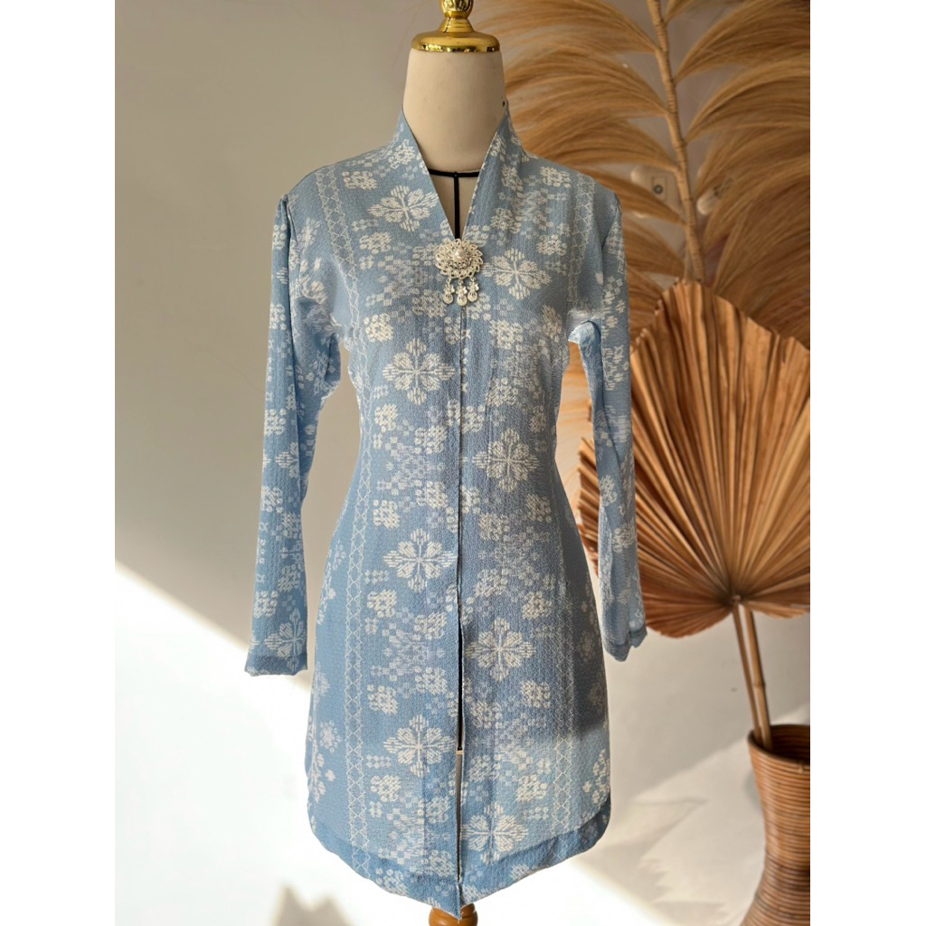 Irish kebaya made of borneo crinkle material/tunic kebaya with ethnic ...