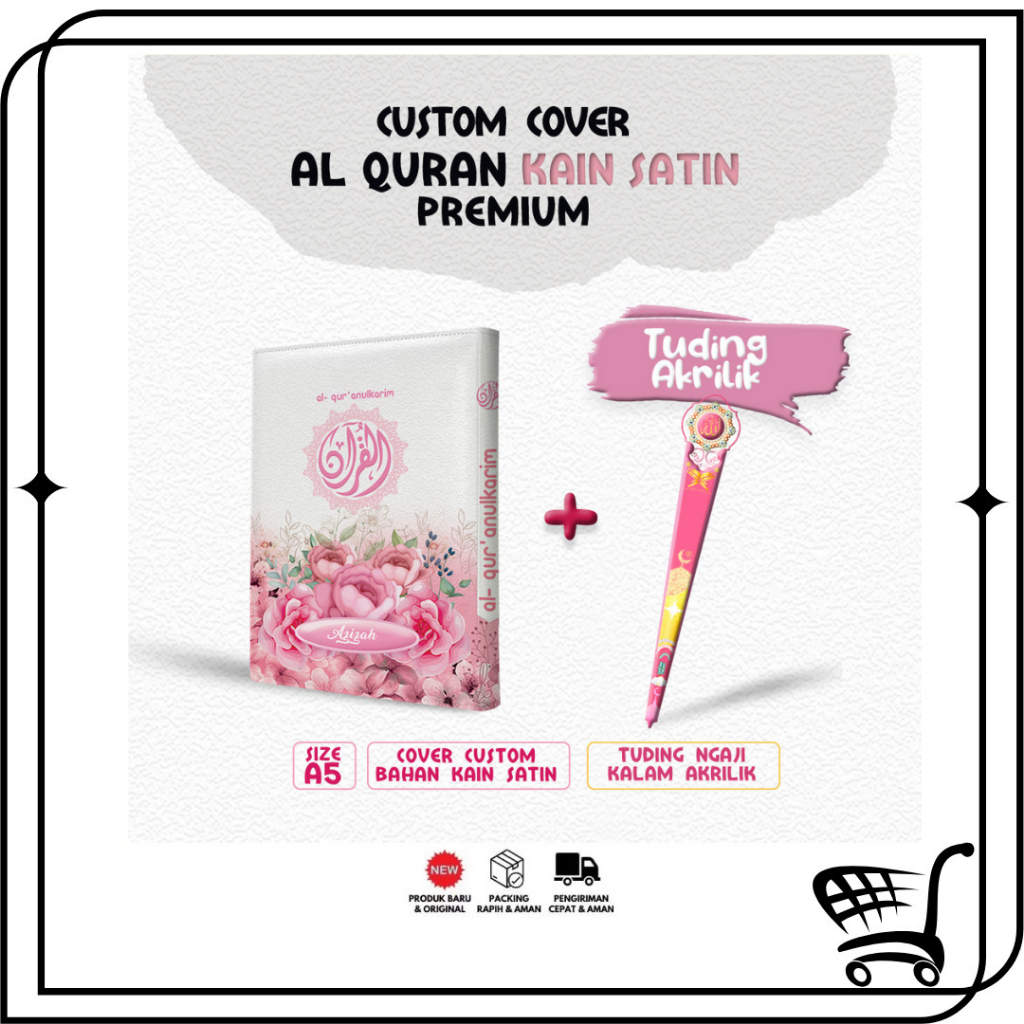Al-quran Cover only Cover without A5 size al-quran, Satin material ...