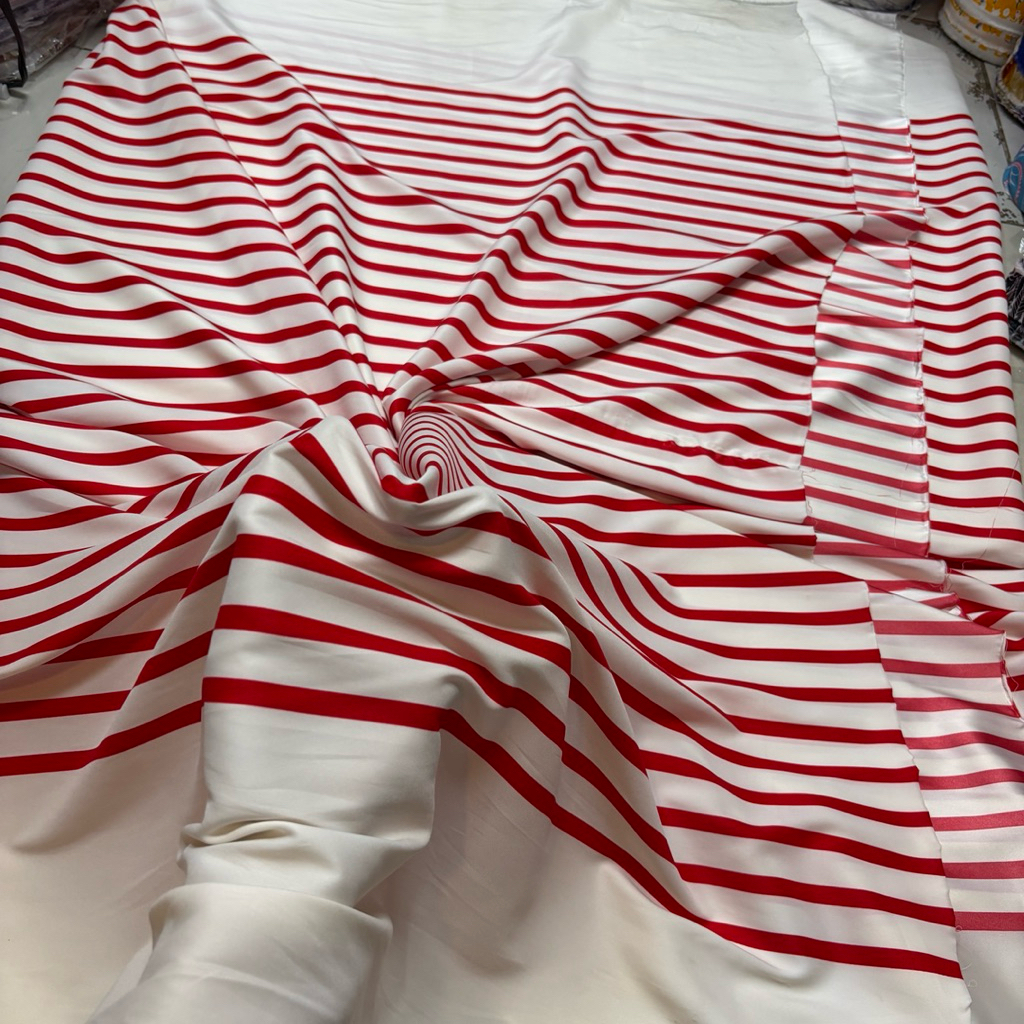 Premium motif silk satin Fabric - striped patterned fabric - silk satin ...