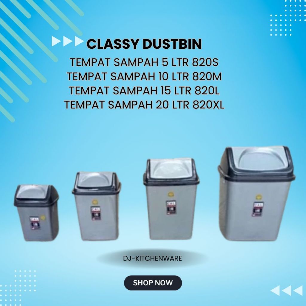 SHINPO SIP 820 CLASSY DUSTBIN TRASH CAN | Shopee Malaysia