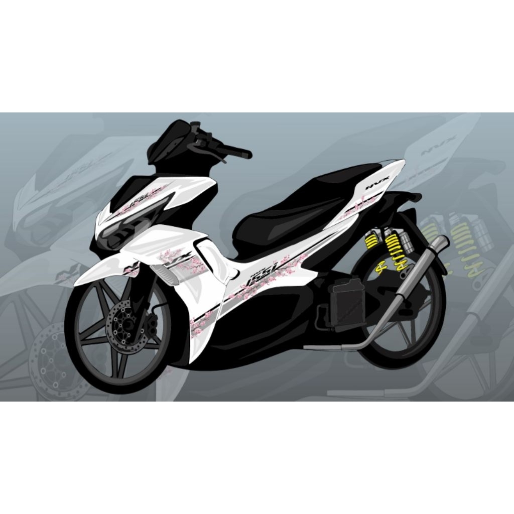 Custom transparent aerox new 155 connected nvx flower striping sticker ...