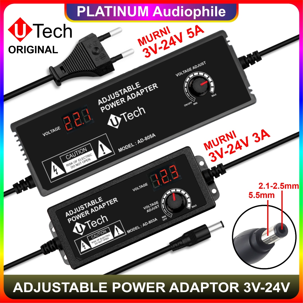 Adjustable Adapter 3V-24V DC 3A / 5A Pure Switching Power Supply SMPS ...