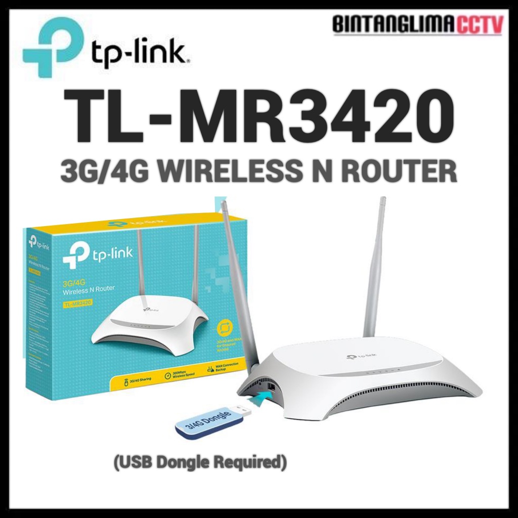 TP-Link 3G/4G Wireless N Router Router - TL-MR3420 (USB Port GSM/CDMA ...
