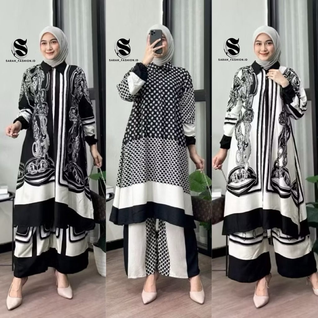 KEMEJA NEW ONE SET VALEYA WOMEN'S SET RAYON TUNIC PANTS AESTHETIC ...
