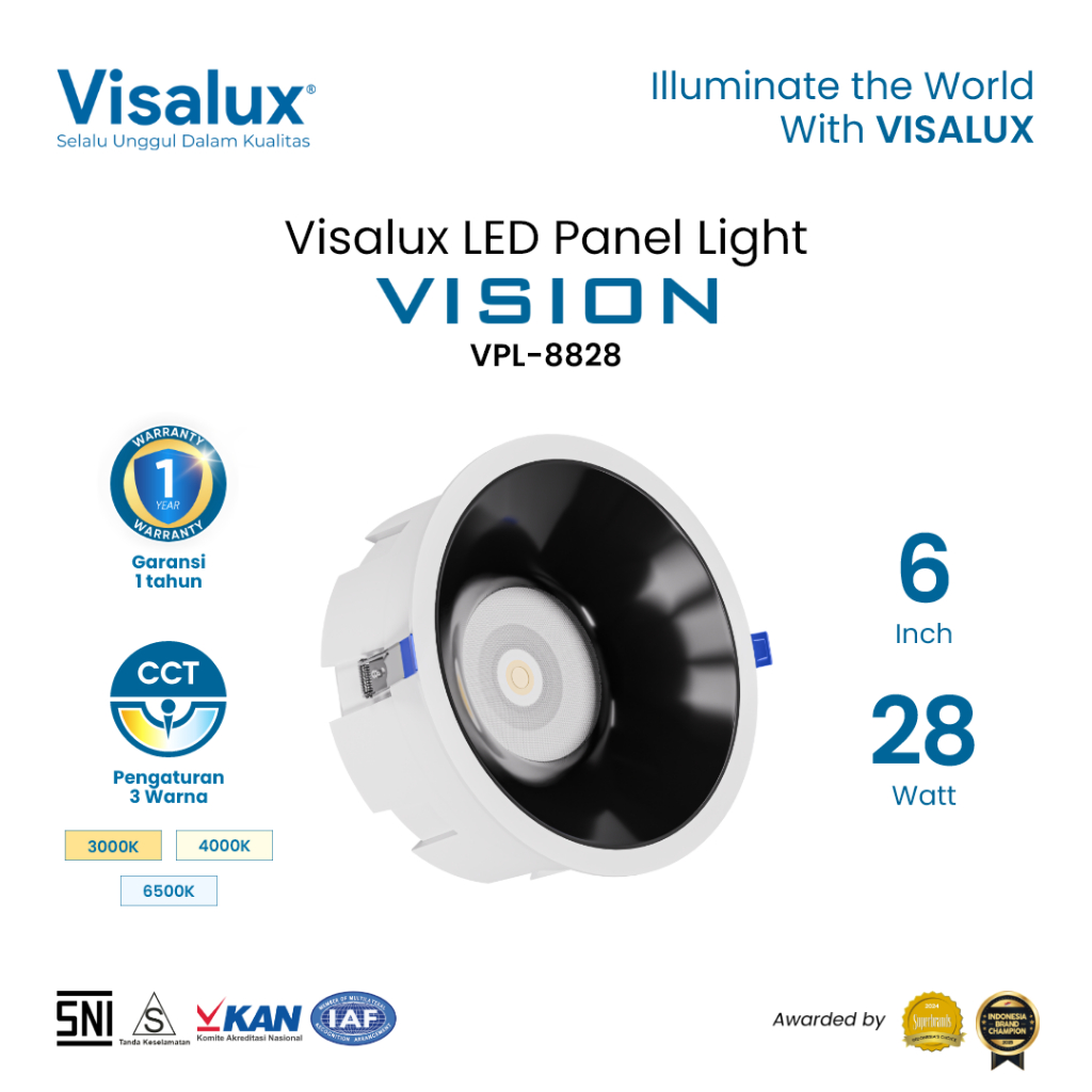 Visalux Vision LED Panel Light Inbow 28W 6 Inch - 3000K / 4000K / 6500K ...