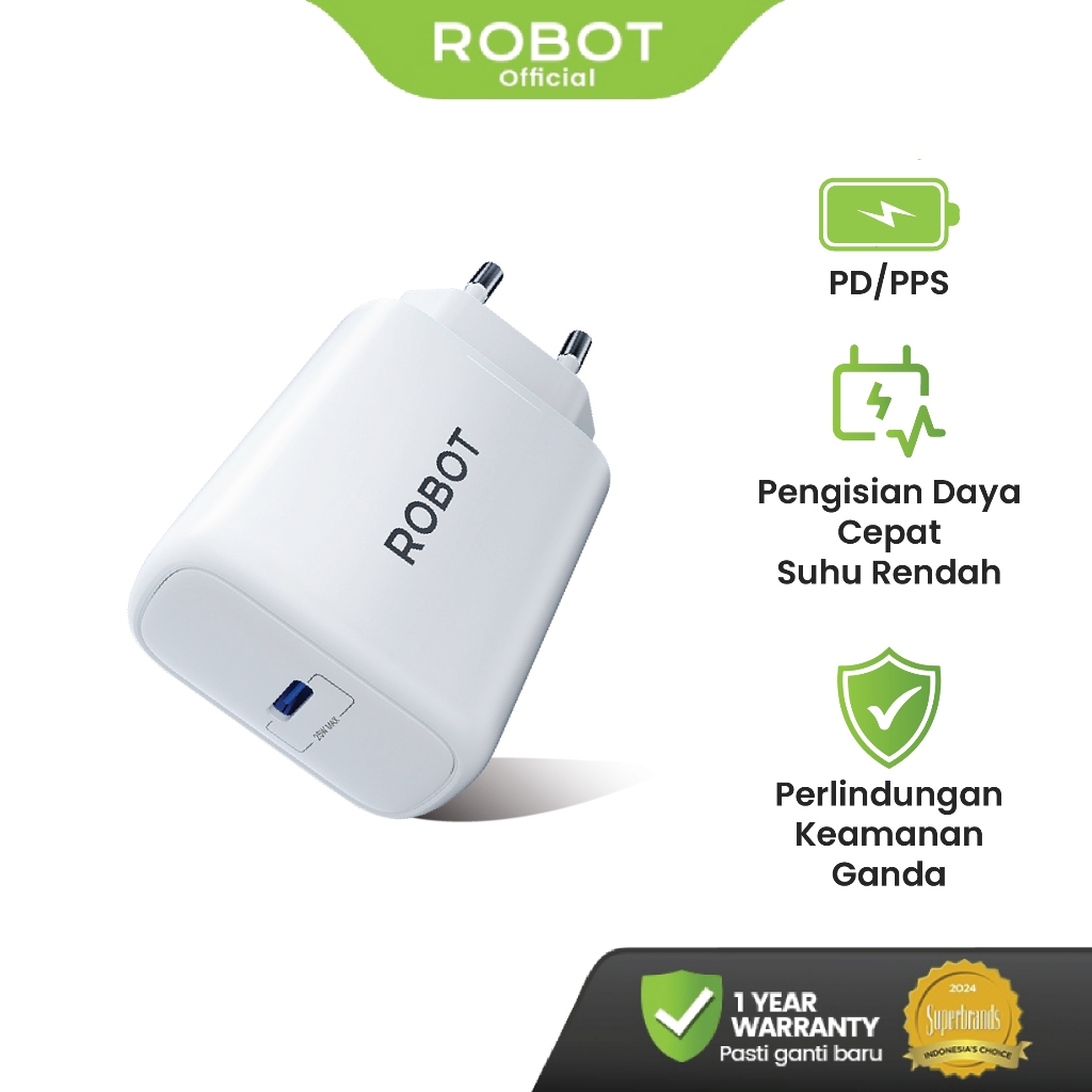 ROBOT Smart Phone Charger GaN Fast Charging 25W USB Type C Fast ...