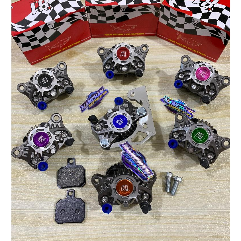 NMAX AEROX NEW OLD FRONT CALIPER + BRACKET formula 81 racing part 8.1 2 ...