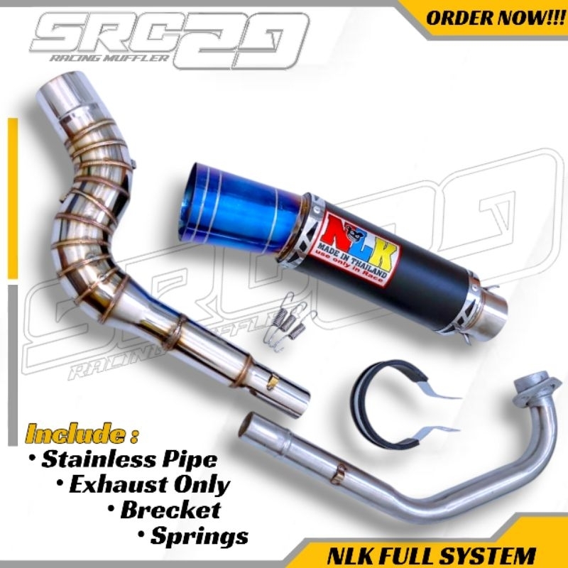 Open exhaust NLK pipe for yamaha 135 lc v1 v2 / y15zr / Rs150 / Rsx150 / suzuki Belang 150 power ...