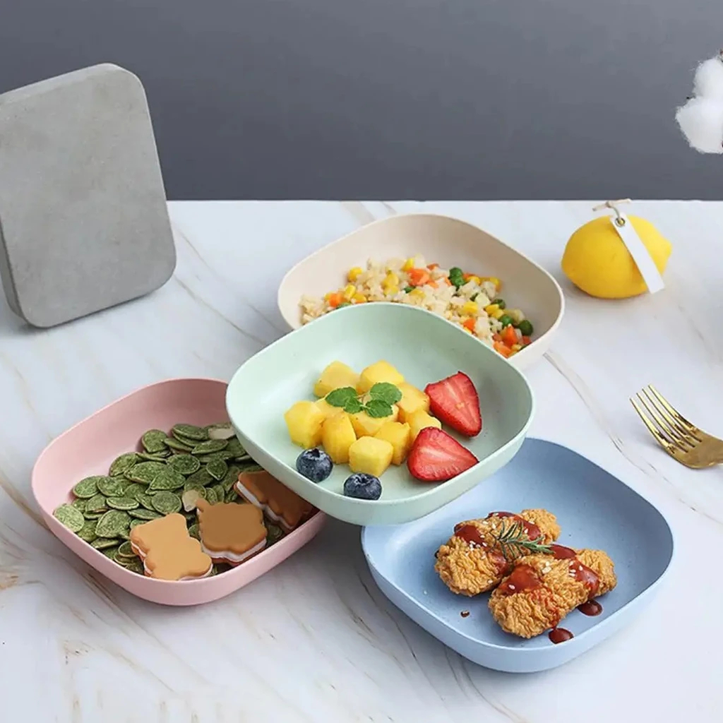 Plastic Square Straw Serving Plate/Fruit Container Plate Sambal Cake ...