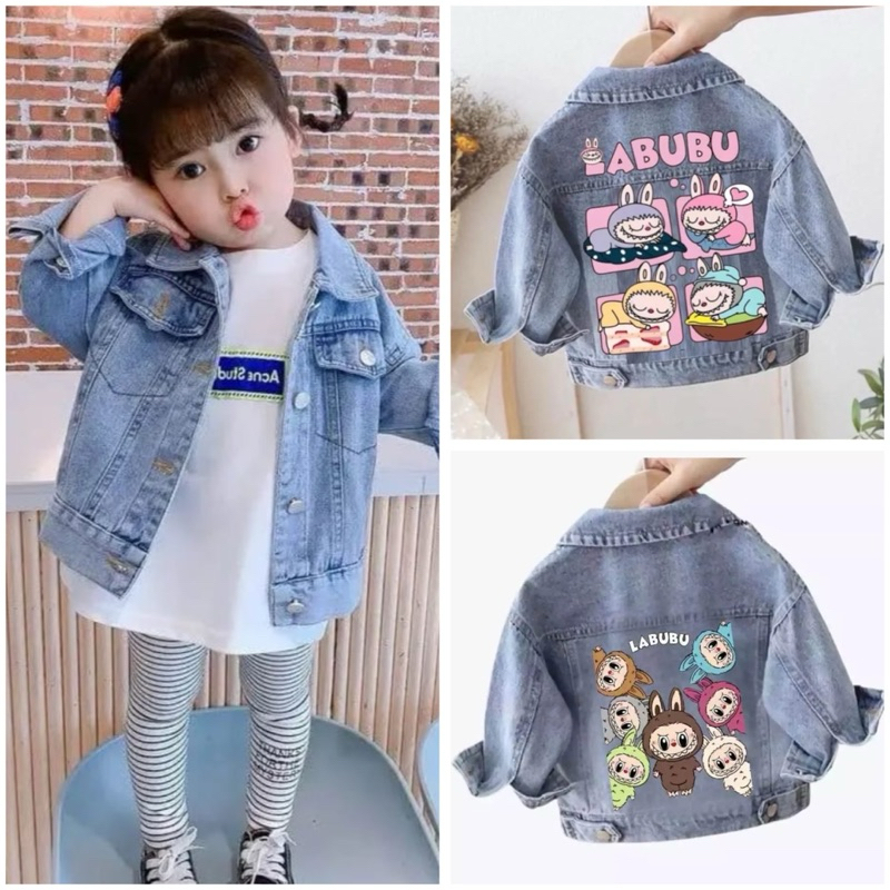 Viral Children's Labubu Pink Jeans Jacket | Shopee Malaysia
