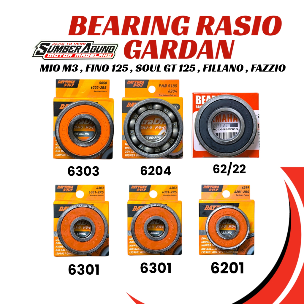 Bearing Bearing Ratio Set 6 Pcs Mio M3 Fino Soul GT 125 Filano Fazzio ...