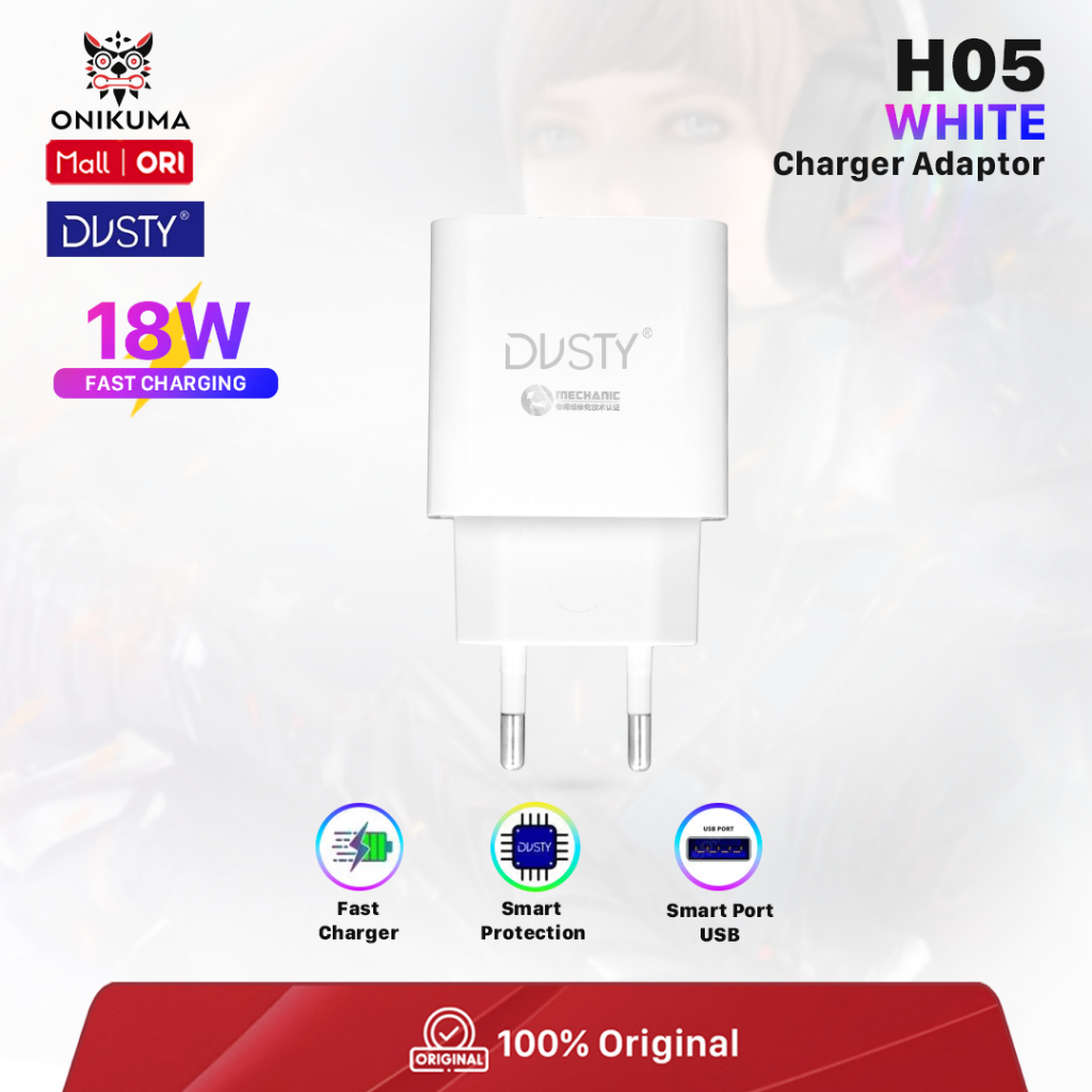Mechanic Dusty H05(18W) SINGLE USB WHITE ORIGINAL - Charger Shell - Hp ...