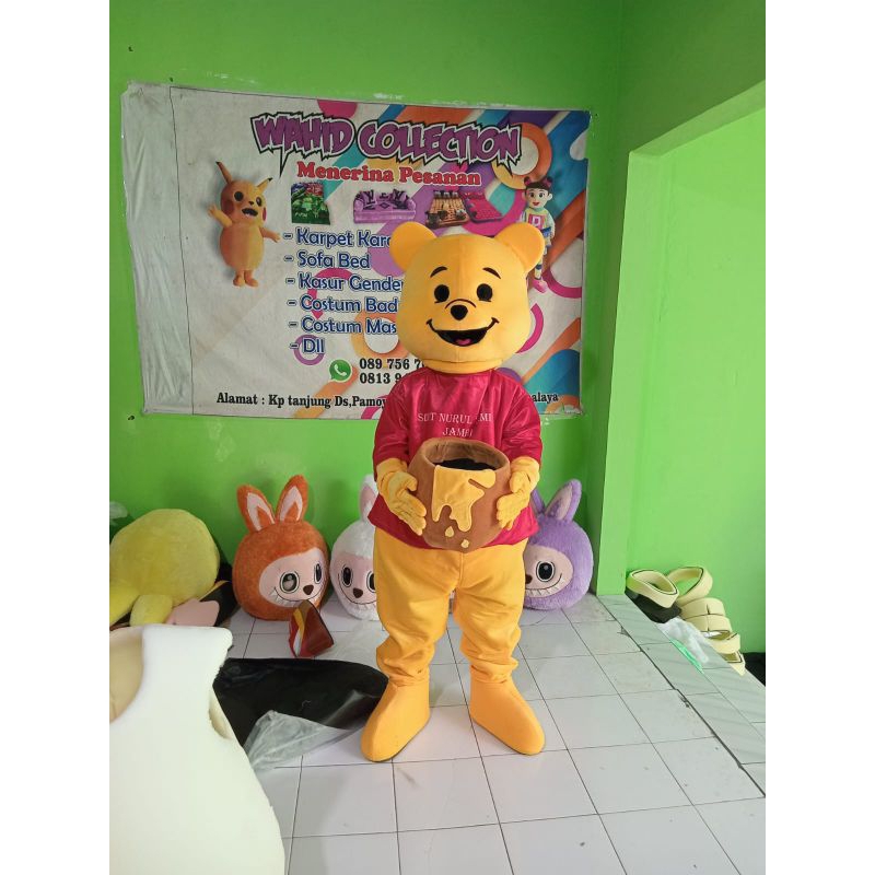 MERAH Winie the pooh clown costume red shirt | Shopee Malaysia