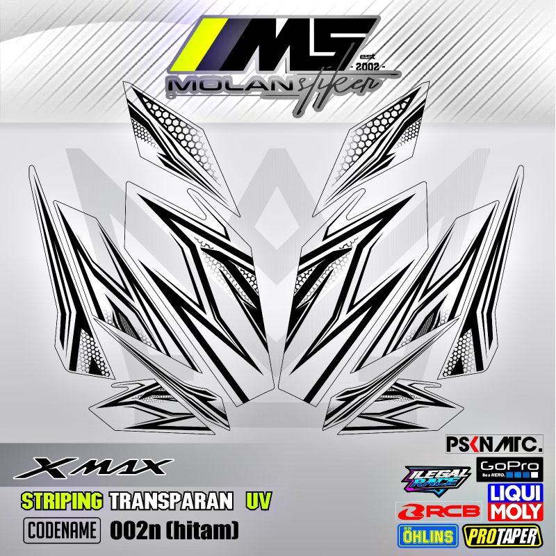 HITAM Decal Sticker Striping Transparent Variations Uv Xmax Connected ...