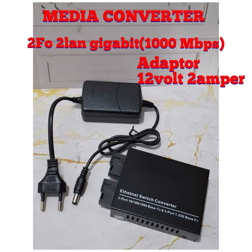 Media Converter 2 FO 2 LAN 2 SC 2 RJ45 Gigabit 1000 Mbps Body Casing ...