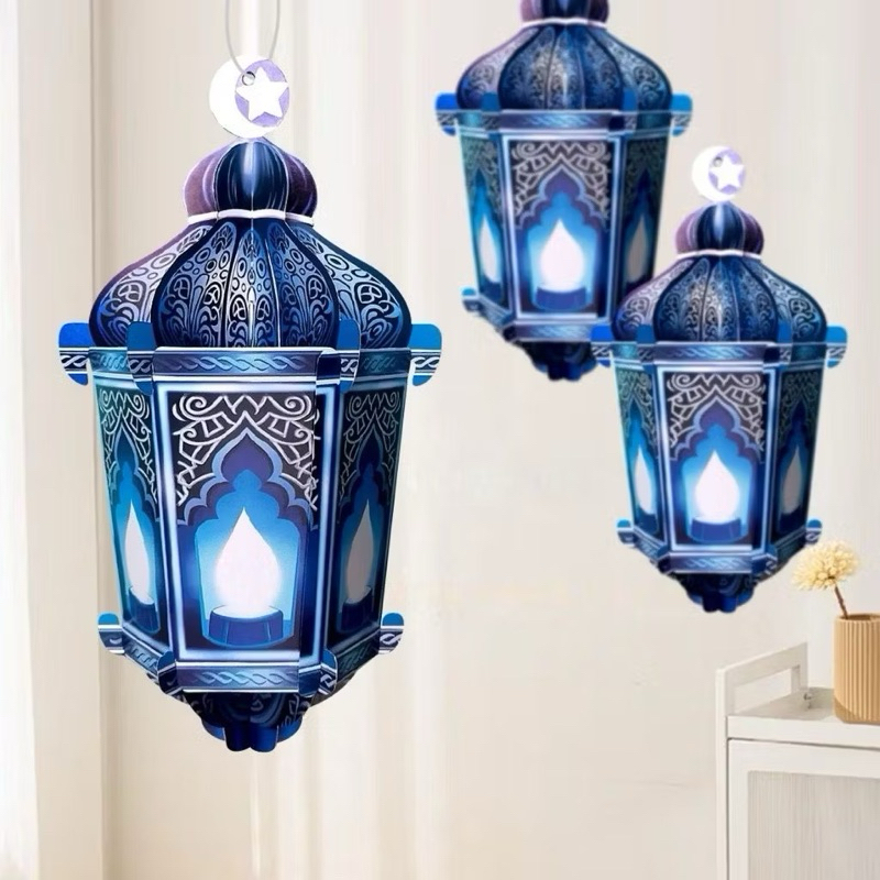 Joyful Eid Al-Fitr Hanging Lantern Decorations / Ramadhan Lantern ...