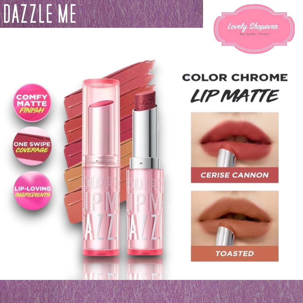 Dazzle ME Color Chrome Lip Matte Lipstick with Powdery Texture with ...
