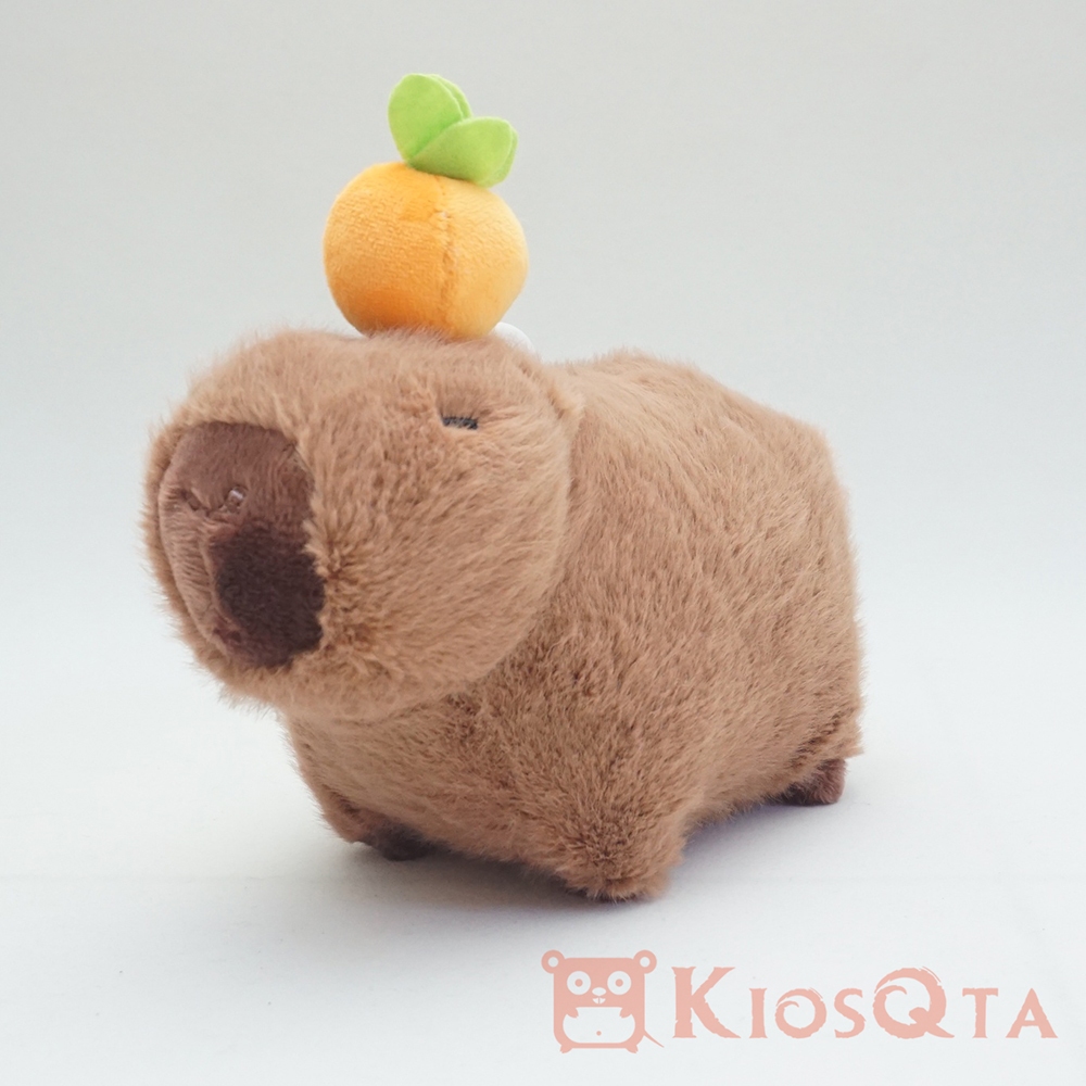 Chocolate capybara guinea pig doll stands to carry oranges and can ...