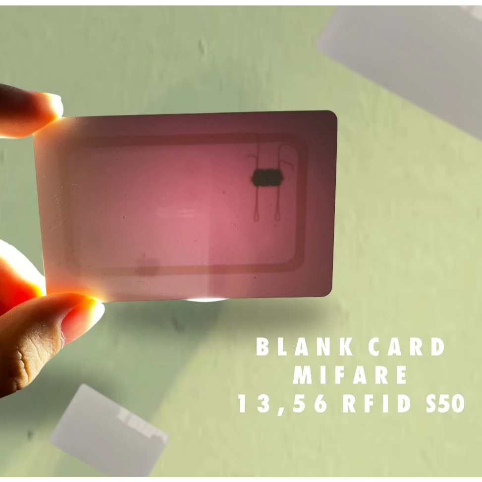 PUTIH Blank ID card MIFARE 13,56 RFID S50 1k white, plain RFID S50 pvc ...