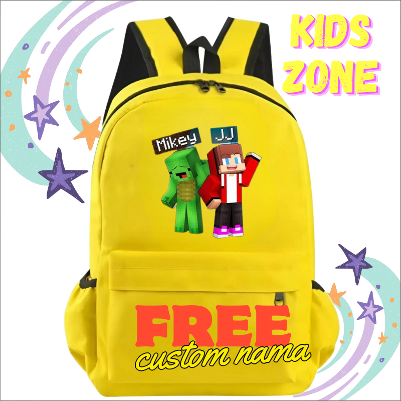 Mikey JJ Maizen Minecraft Kids Backpack Kids Backpack Kids Bag | Shopee ...