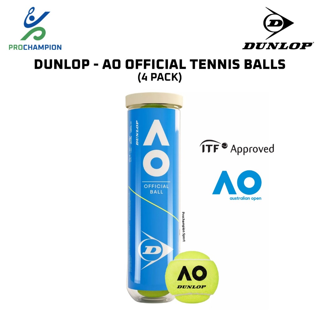 Dunlop Tennis Balls Original Australian Open AO Contents of 4 | Shopee ...