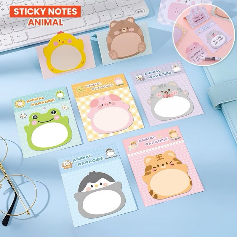 [PSS] Sticky NOTES ANIMAL MOTIF CONTENTS 20 SHEETS | Note PAPER | Memo ...