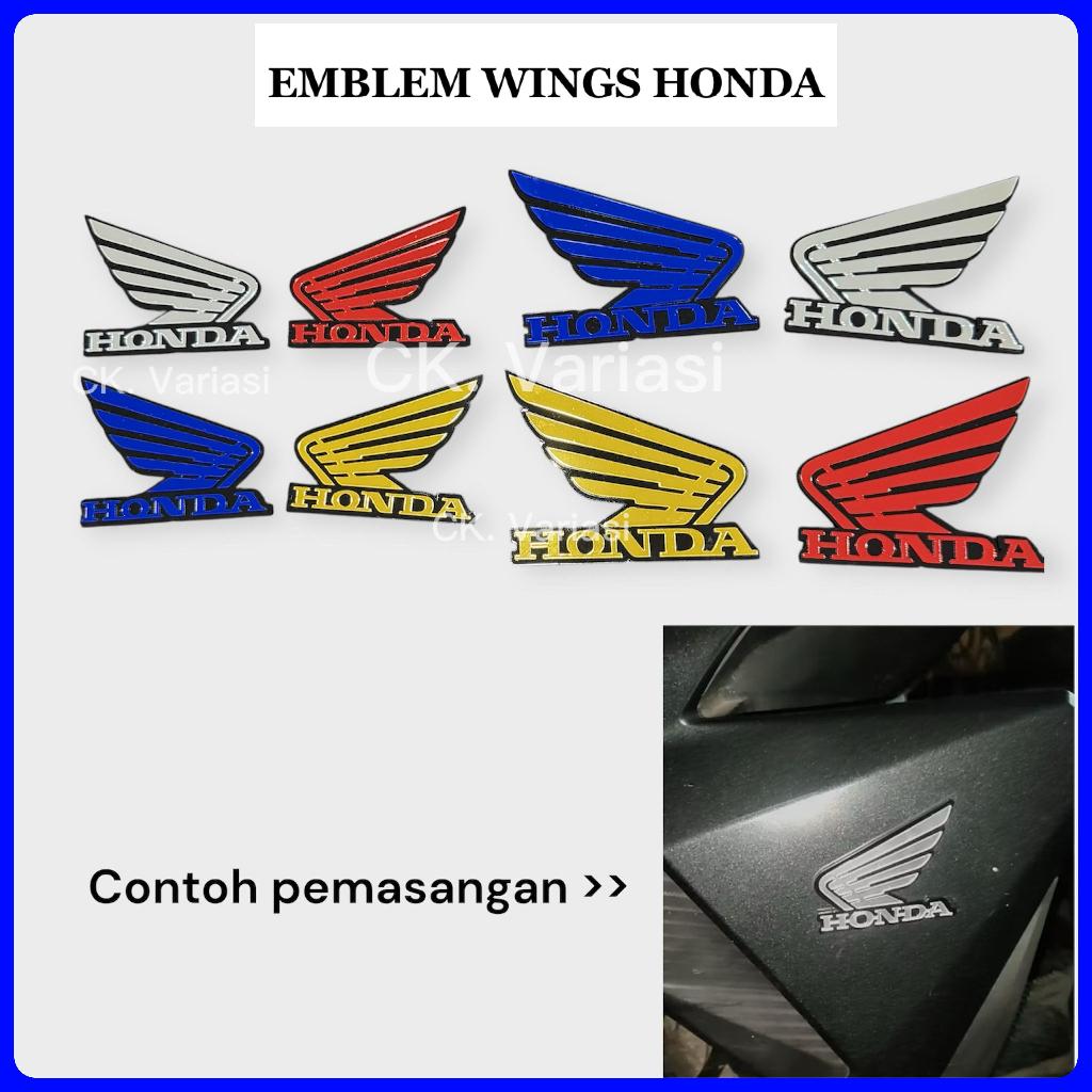 Honda WINGS EMBLEM 2PCS 3D embossed STICKER HONDA EMBLEM MOTORCYCLE ...