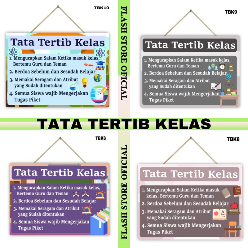 HIASAN DINDING GANTUNGAN ️ Wall decoration Poster CLASS RULES school ...
