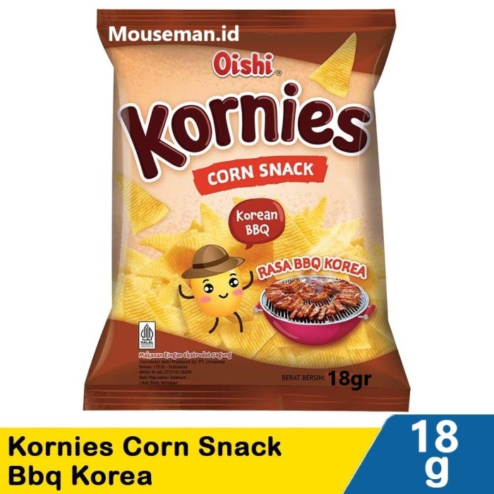 Oishi Kornies CORN SNACK Korean BBQ CORN Korean BBQ Flavor 18gr ...