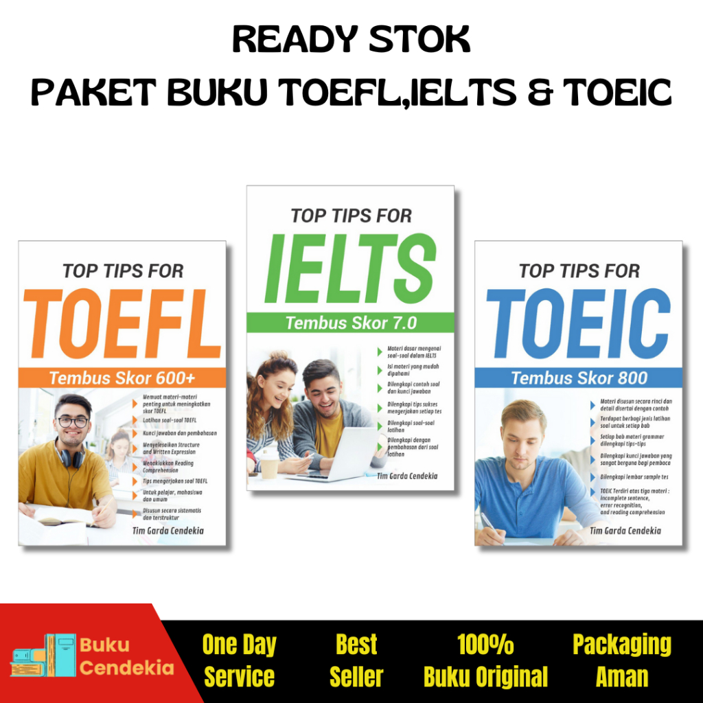 GARDA CENDEKIA - ORIGINAL ENGLISH BOOK - TOP BOOK FOR TOEFL - IELTS - TOEIC - ORIGINAL | Shopee ...