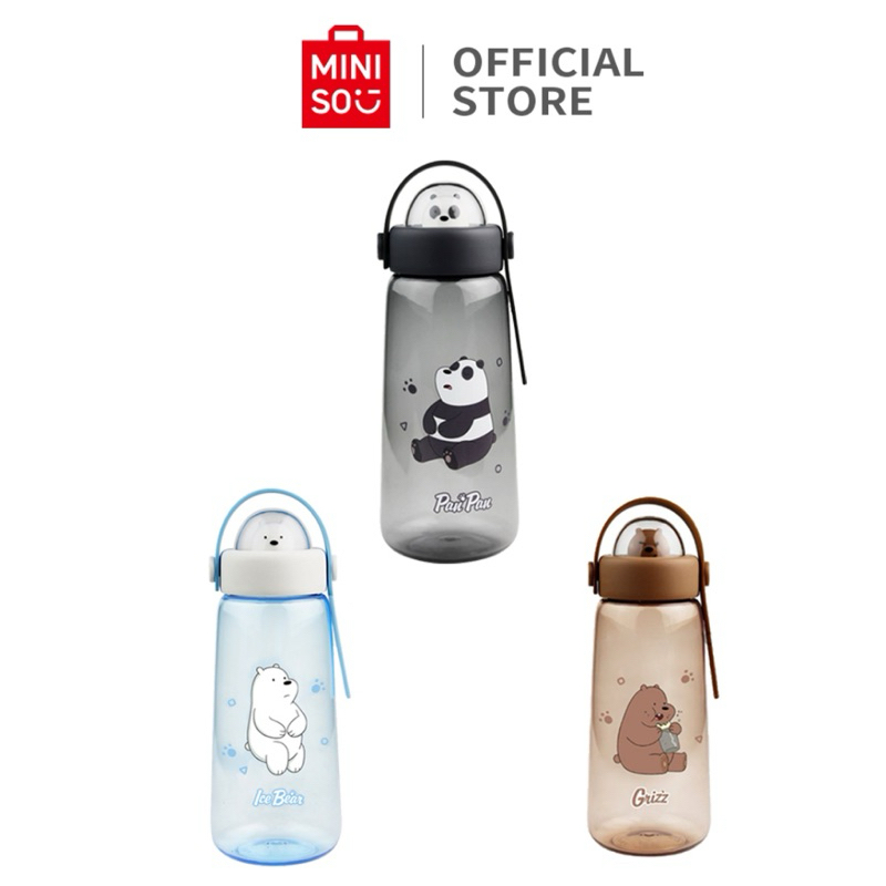 Miniso Wbb We Bare bears Bottle 600ml water with handle | Shopee Malaysia