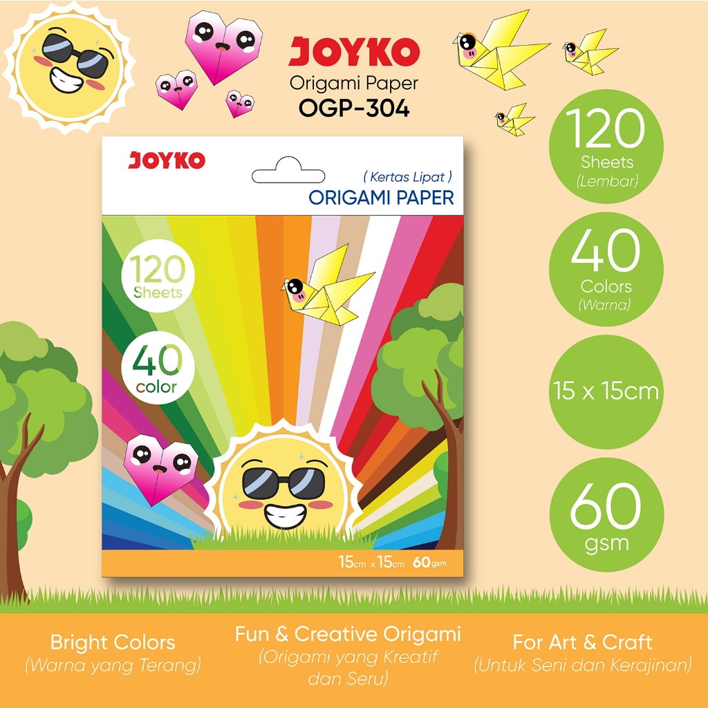 Joyko Origami Paper 40 Colors 15x15cm Folding Paper Joyko Backing Art ...