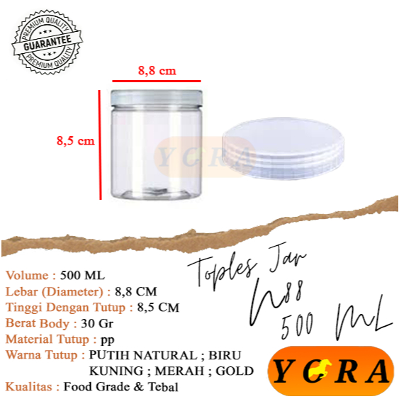500ml plastic jar / 500gr / 500ml thick cylinder jar / 500ml tube jar ...